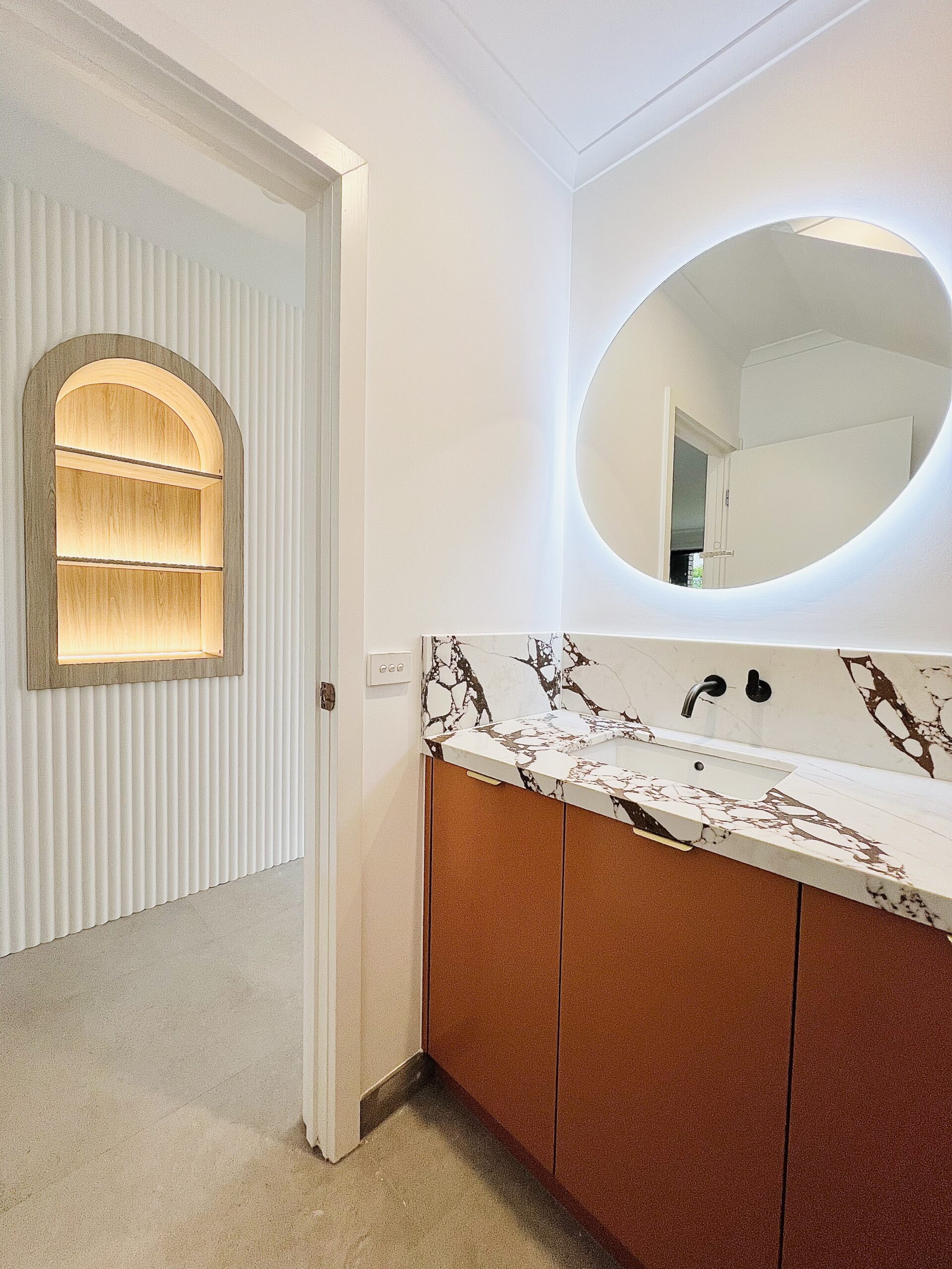 AC Stone Viola Rosse Bathroom vanity benchtop | Sandman Stone